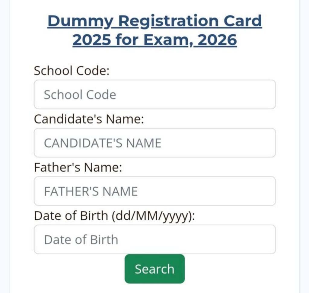 BSEB 10th Dummy Registration Card 2026 Release: बिहार बोर्ड कक्षा 10वीं डमी रजिस्ट्रेशन कार्ड ...